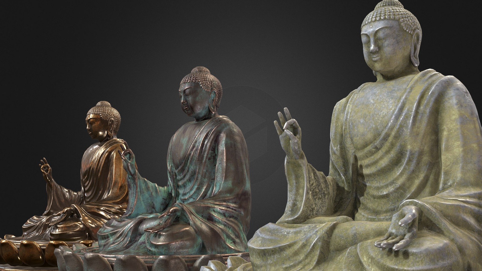 Buddha Material Display Set - 3D model by Armored Interactive ...