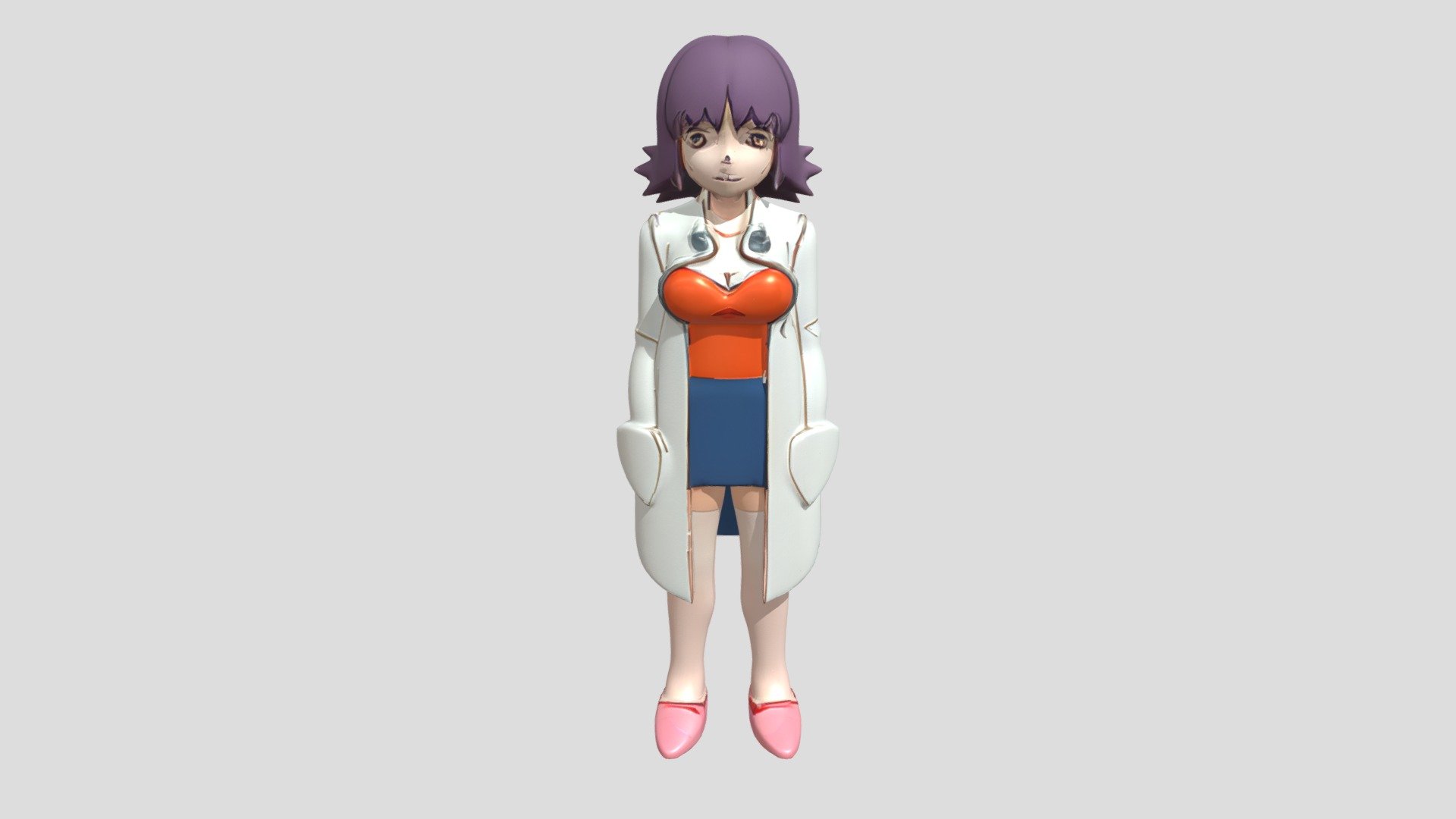 Animated female character in a lab coat - 3D model by b.v.dijk.bvd ...