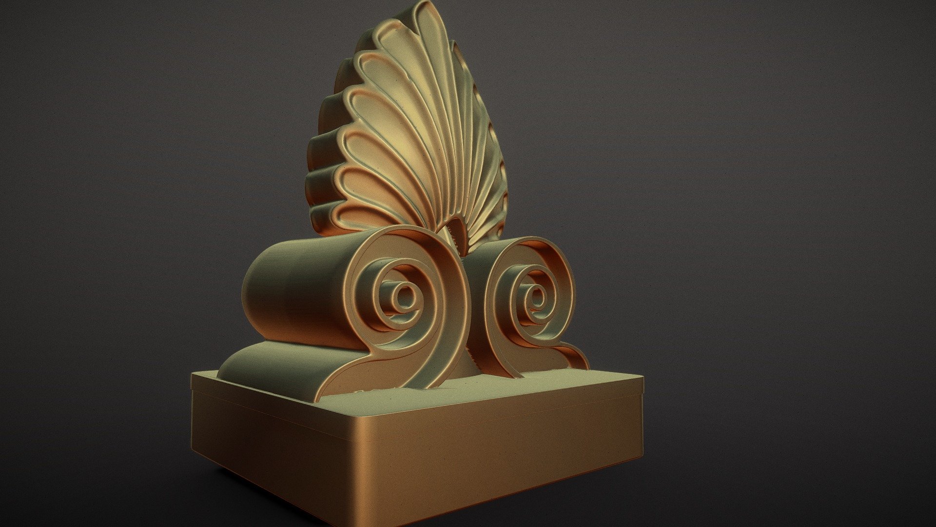 Palmette Newel Post Cap - Draft 2 - 3D model by Peter Katz (@peterkatz ...