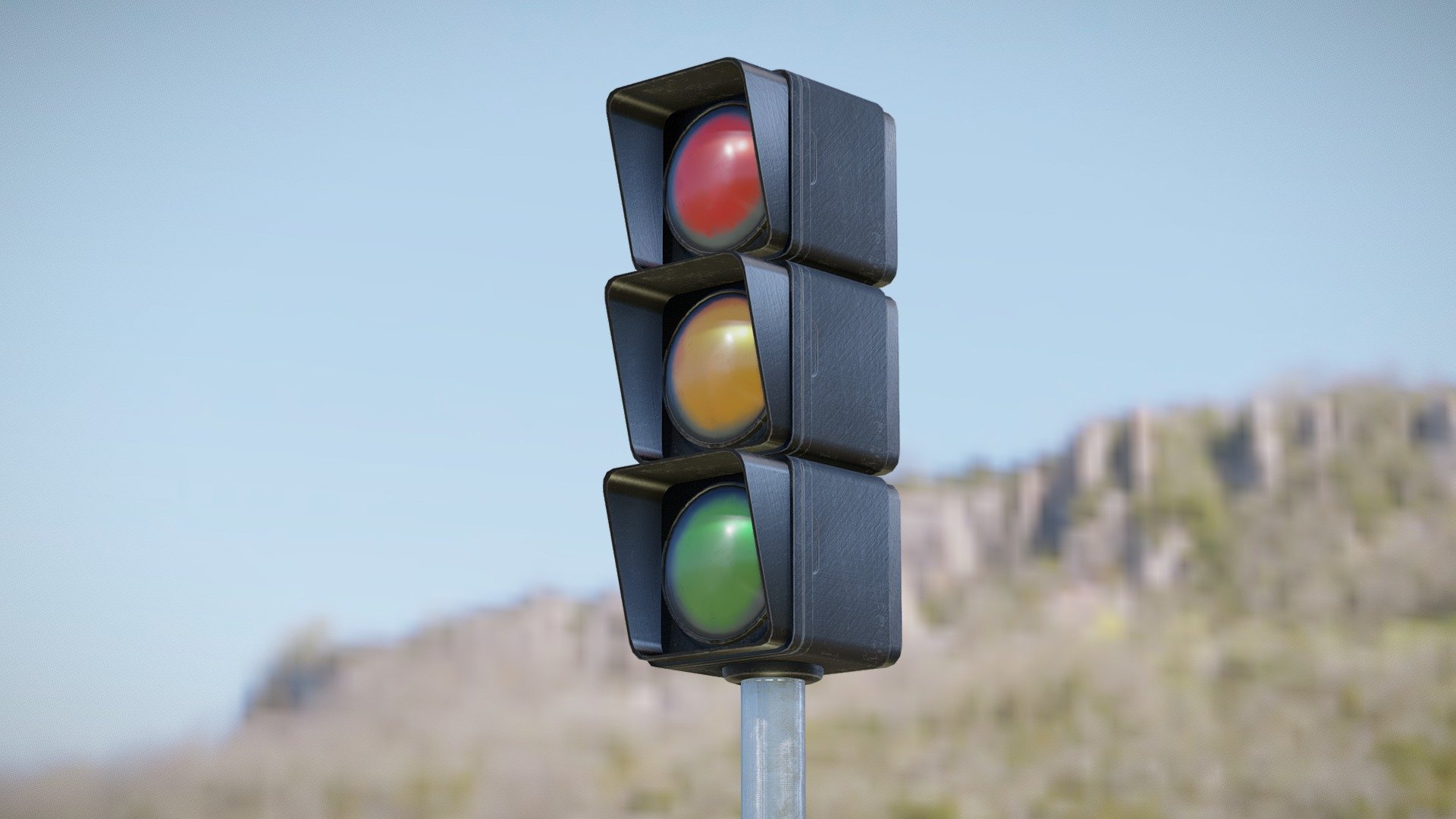 Tricolor Traffic Light - Download Free 3D model by Sylvain Delandre ...