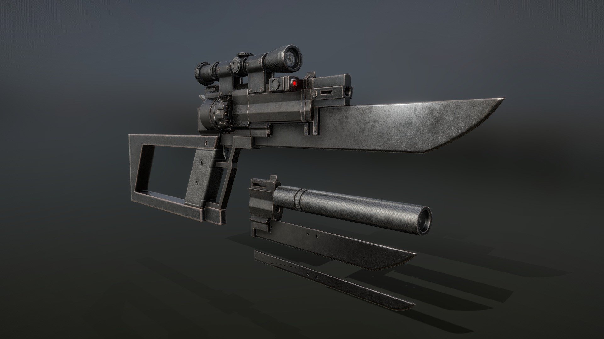 10-shot Bayonetted Revolver - Buy Royalty Free 3D model by b3ngon ...