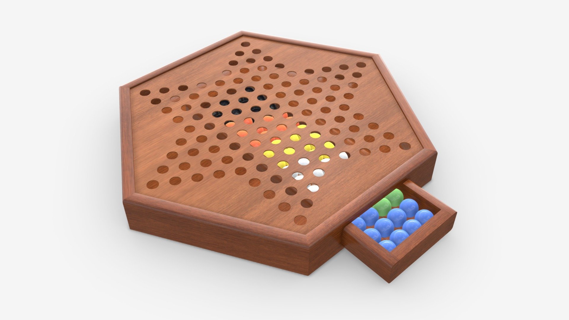 Chinese Checkers Wooden Board Table Game Boxed - Buy Royalty Free 3D model by HQ3DMOD ...