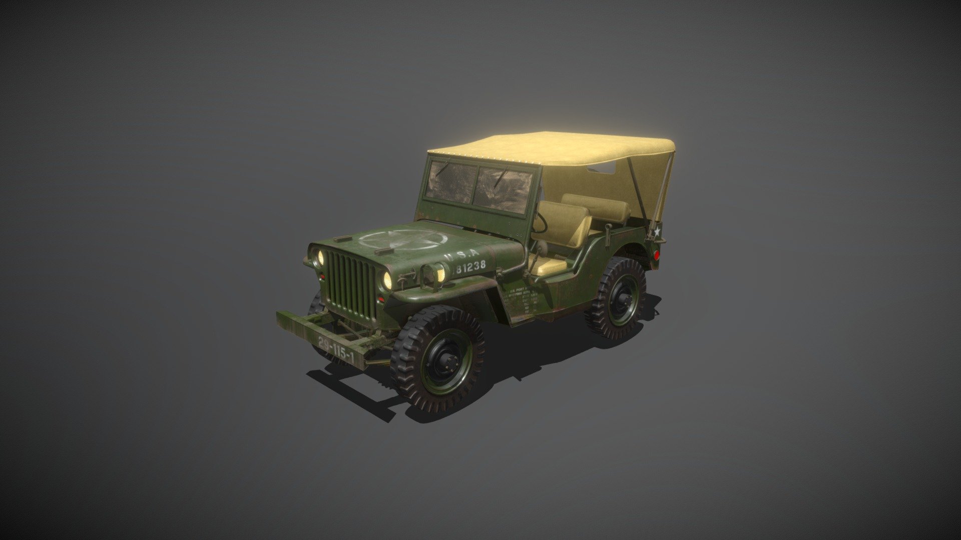 Willy's Jeep 1940s - Download Free 3D model by Aaannnn [c87a71c] - Sketchfab