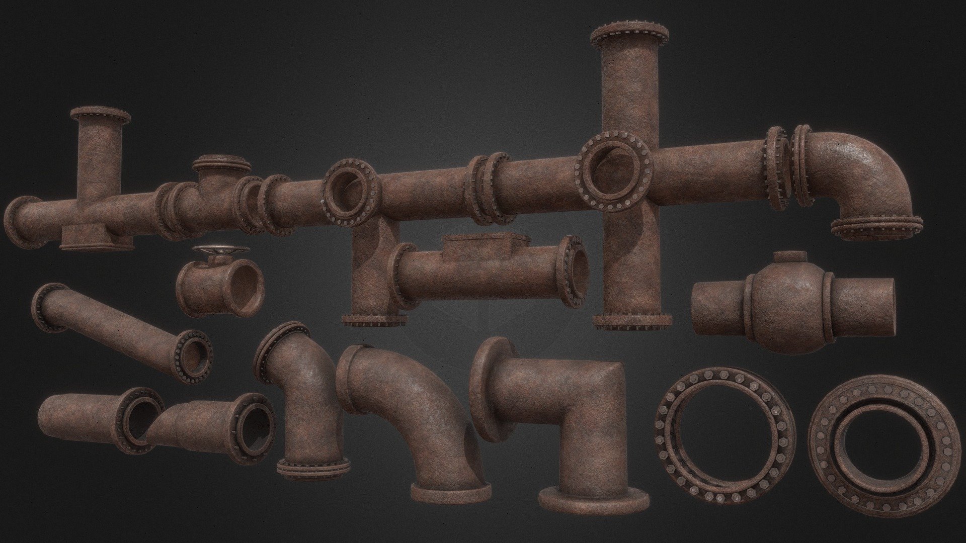 Builder Pipes Fully Rusted Set - Download Free 3D model by brandon_grey ...