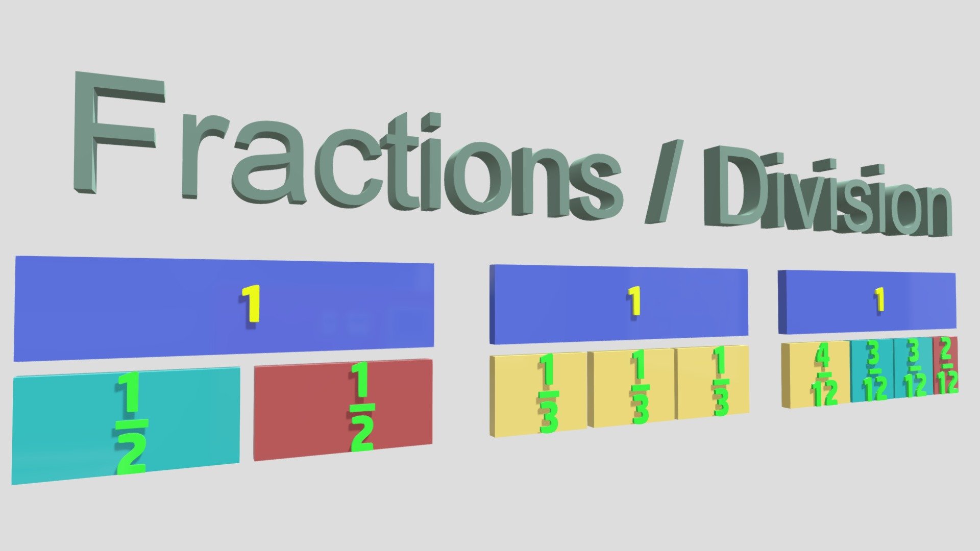 Fractions And Divisions - Download Free 3D model by avredu [c87dd37 ...
