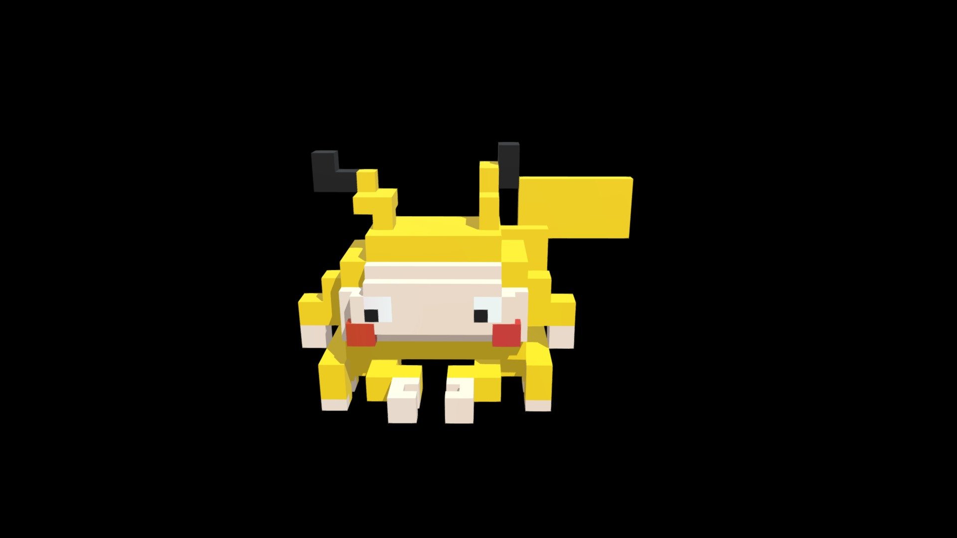 Pikachu-Crab Invader #08 by @NFT INVADERZ - 3D model by NFT INVADERZ ...