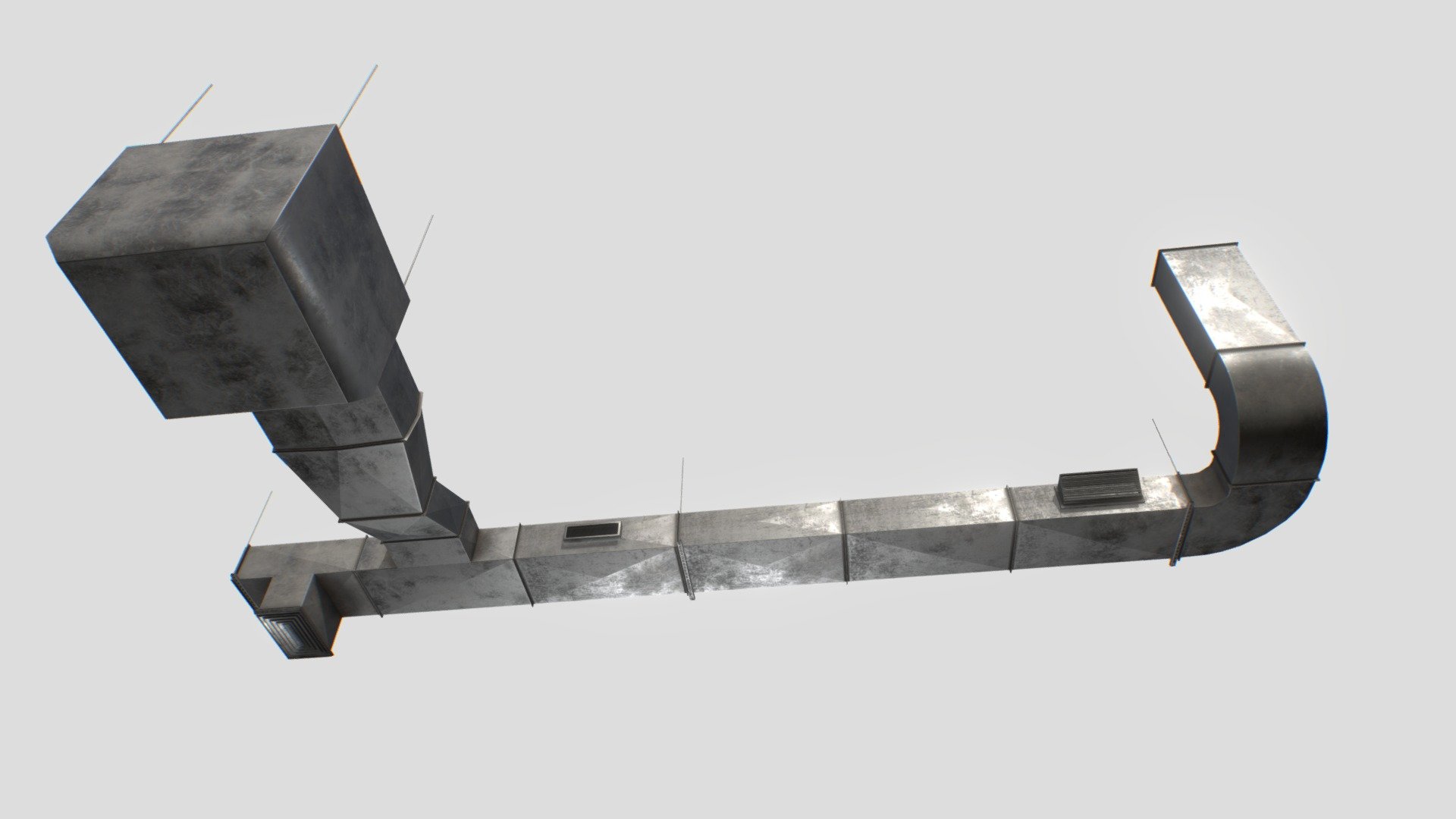 Air ducts modular ventilation system - Buy Royalty Free 3D model by ...