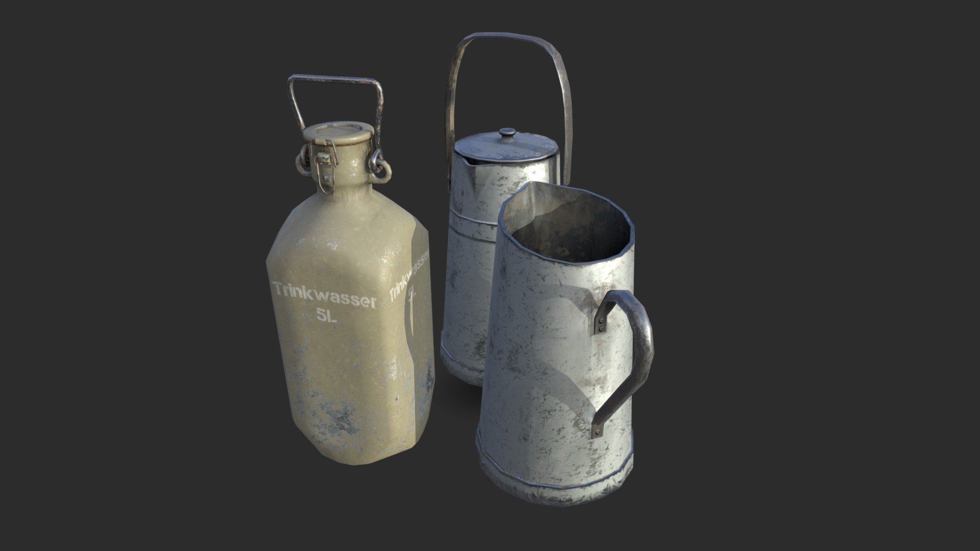 German Drink Containers WWII - Buy Royalty Free 3D model by KangaroOz ...