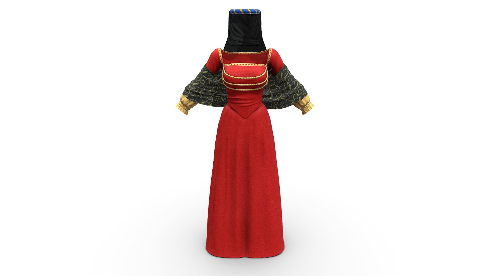 Elegant Renaissance Historic European Outfit - Buy Royalty Free 3D ...