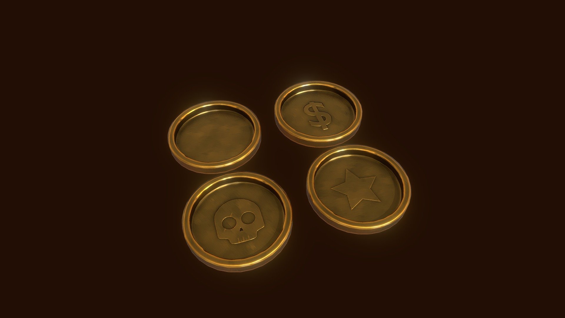 Pack 4 Stylized Coins - Buy Royalty Free 3D model by Tincranch ...