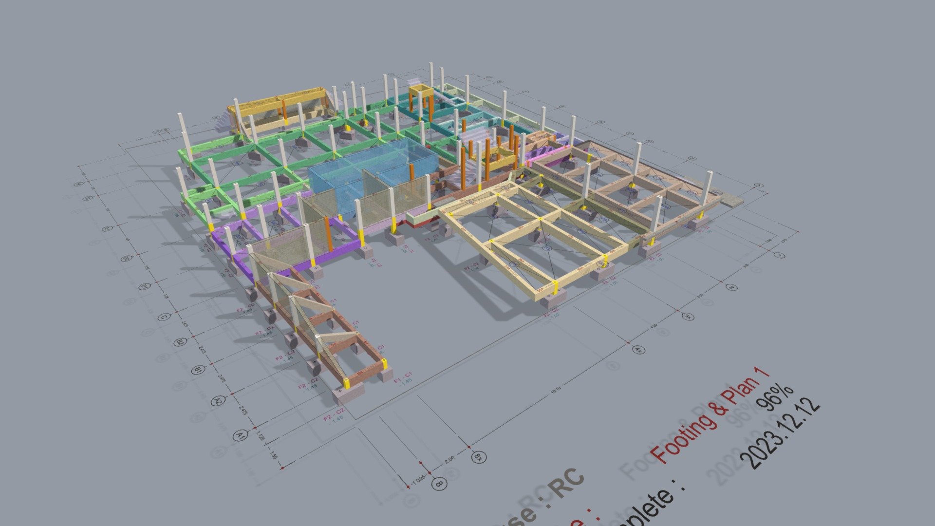 House RC - Structure - Plan 1 - [2023.12.01] - 3D model by LRS_AEC ...
