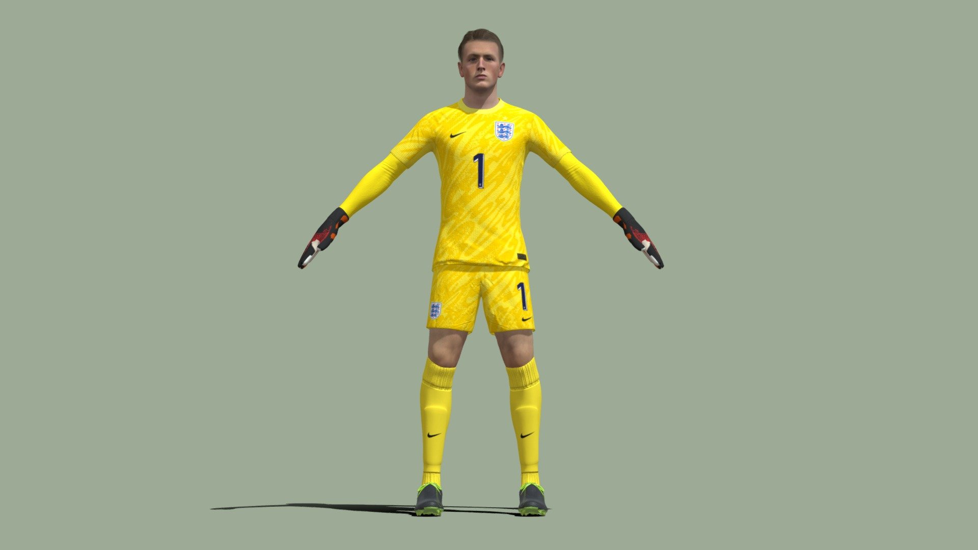 T-Pose Rigged Jordan Pickford England Euro 2024 - 3D model by 3dpassion.net (@3dpassion ...