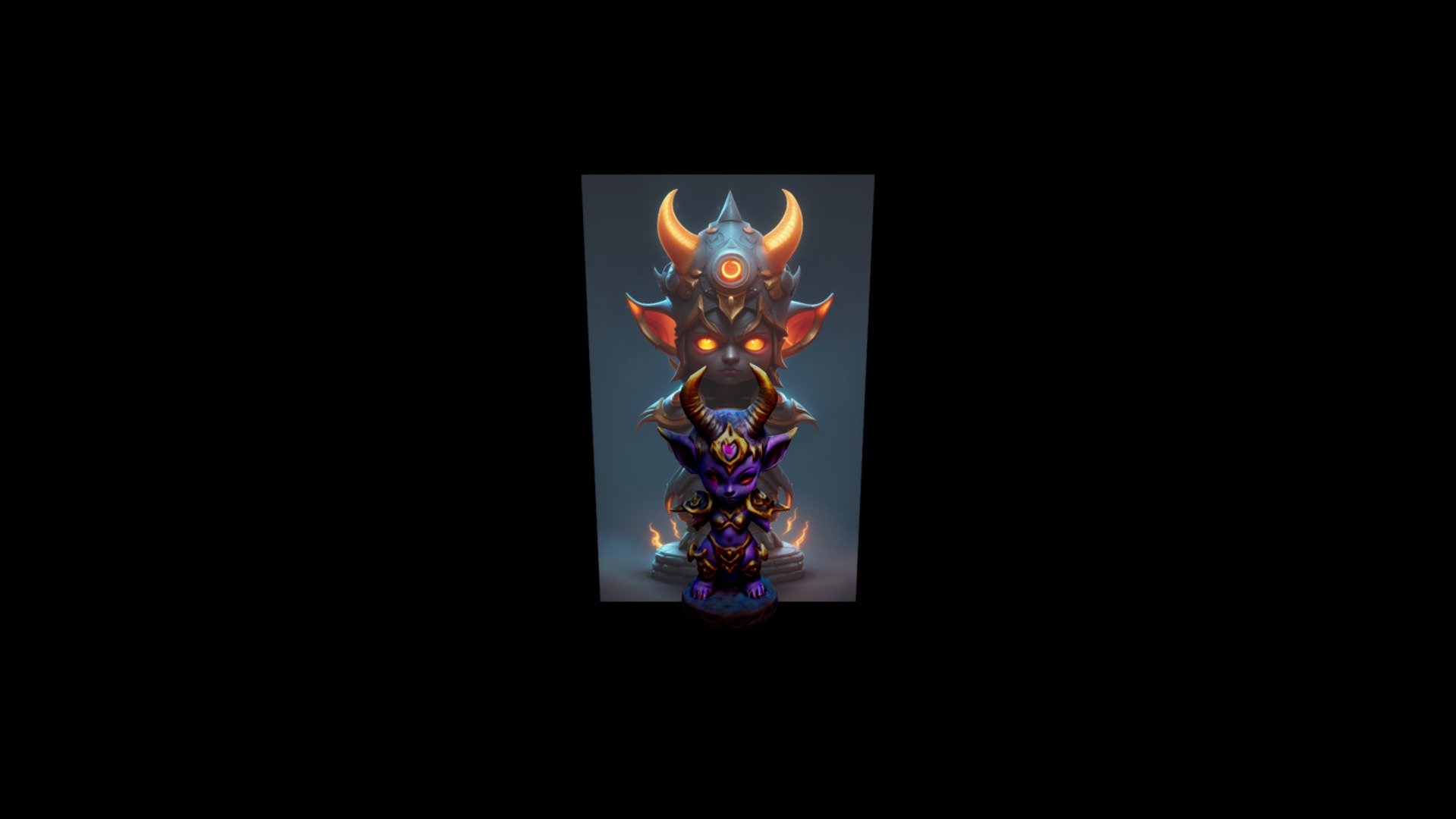 "Cute Cartoon Character with Horns and Armor" - Download Free 3D model ...