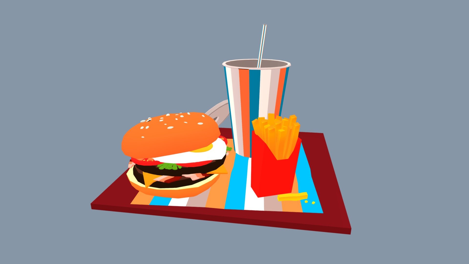 Low Poly Burger - 3D model by GBastos [c8a2a71] - Sketchfab