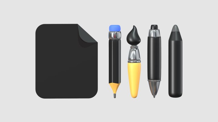 Stationery 3D models - Sketchfab