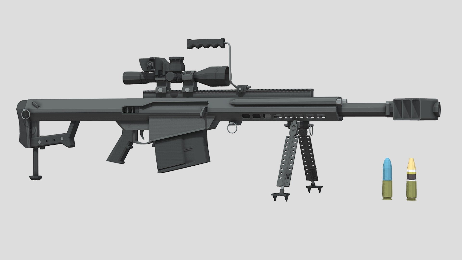 Low-poly XM109 OSW - Download Free 3D model by Harberth [c8a76b0] - Sketchfab