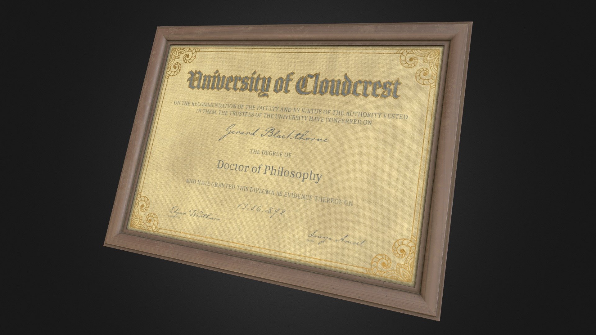 Diploma - 3D model by tonken [c8ab0a1] - Sketchfab