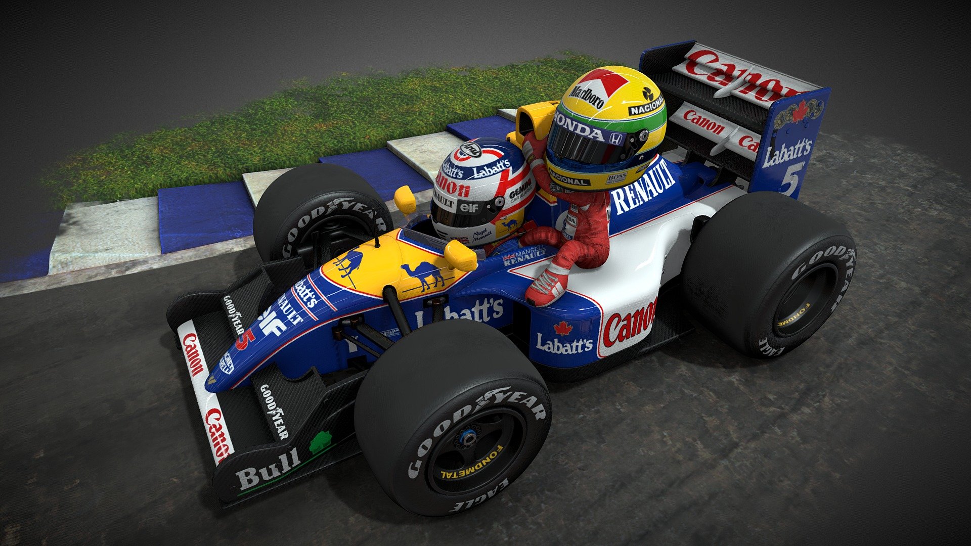 Mansell give Senna a lift Silverstone'91 - 3D model by giobiancoFB ...