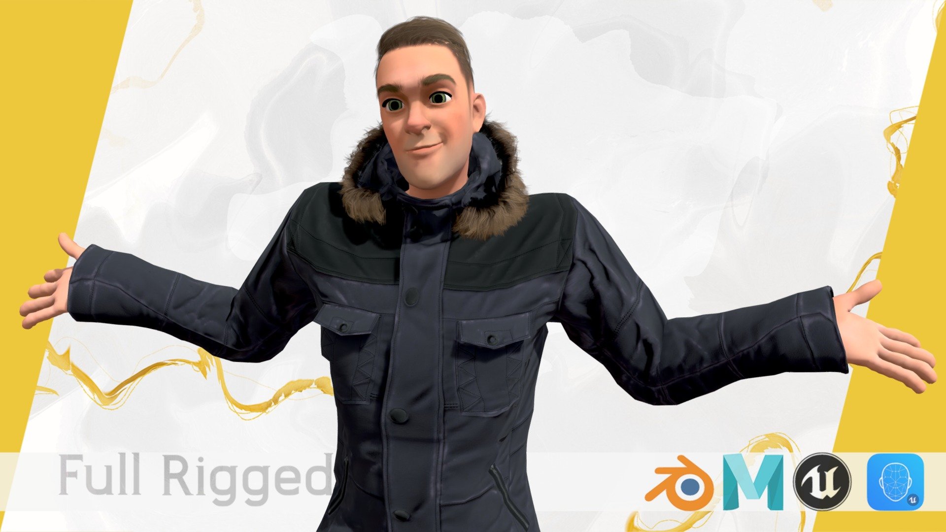 Man in Winter Outfit Stylized realistic - Buy Royalty Free 3D model by ...
