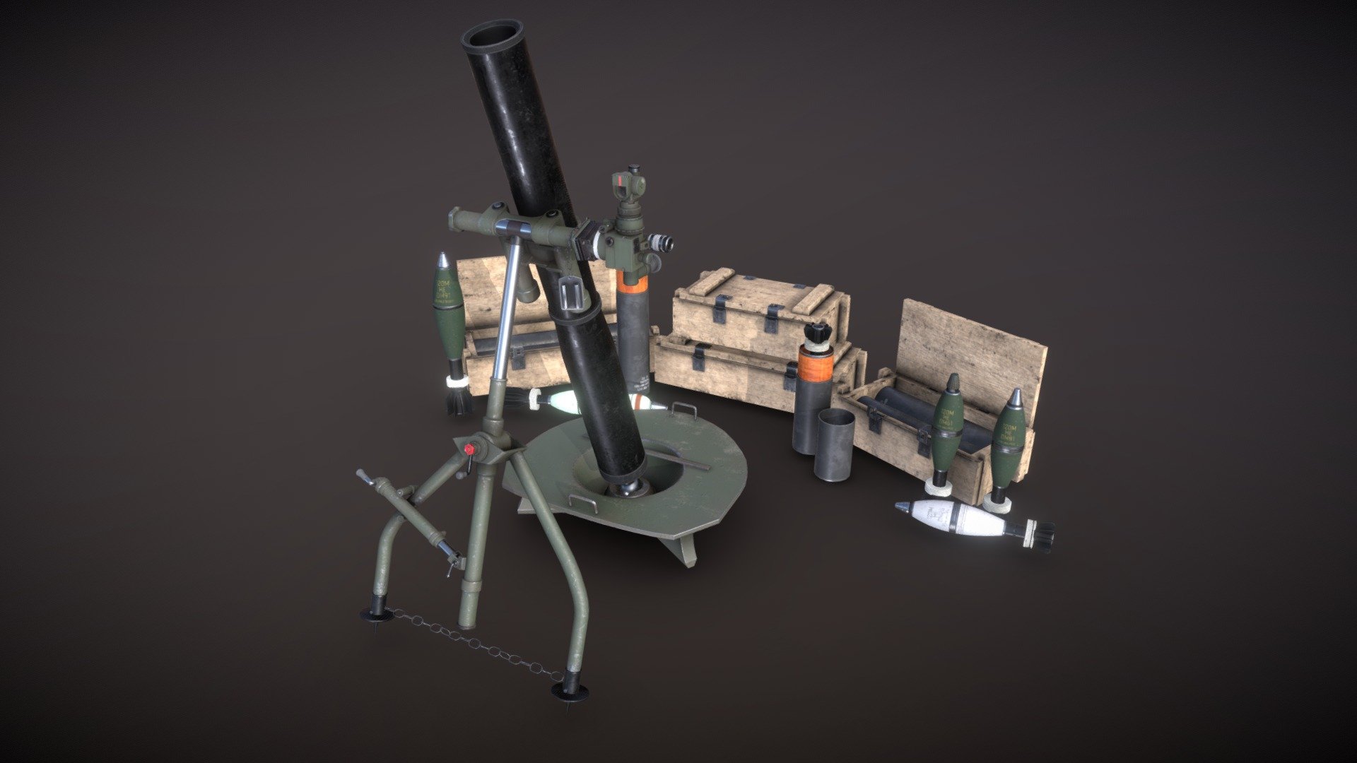M120 Mortar Tampella - 3D model by ForkyForklift [c8c6d53] - Sketchfab