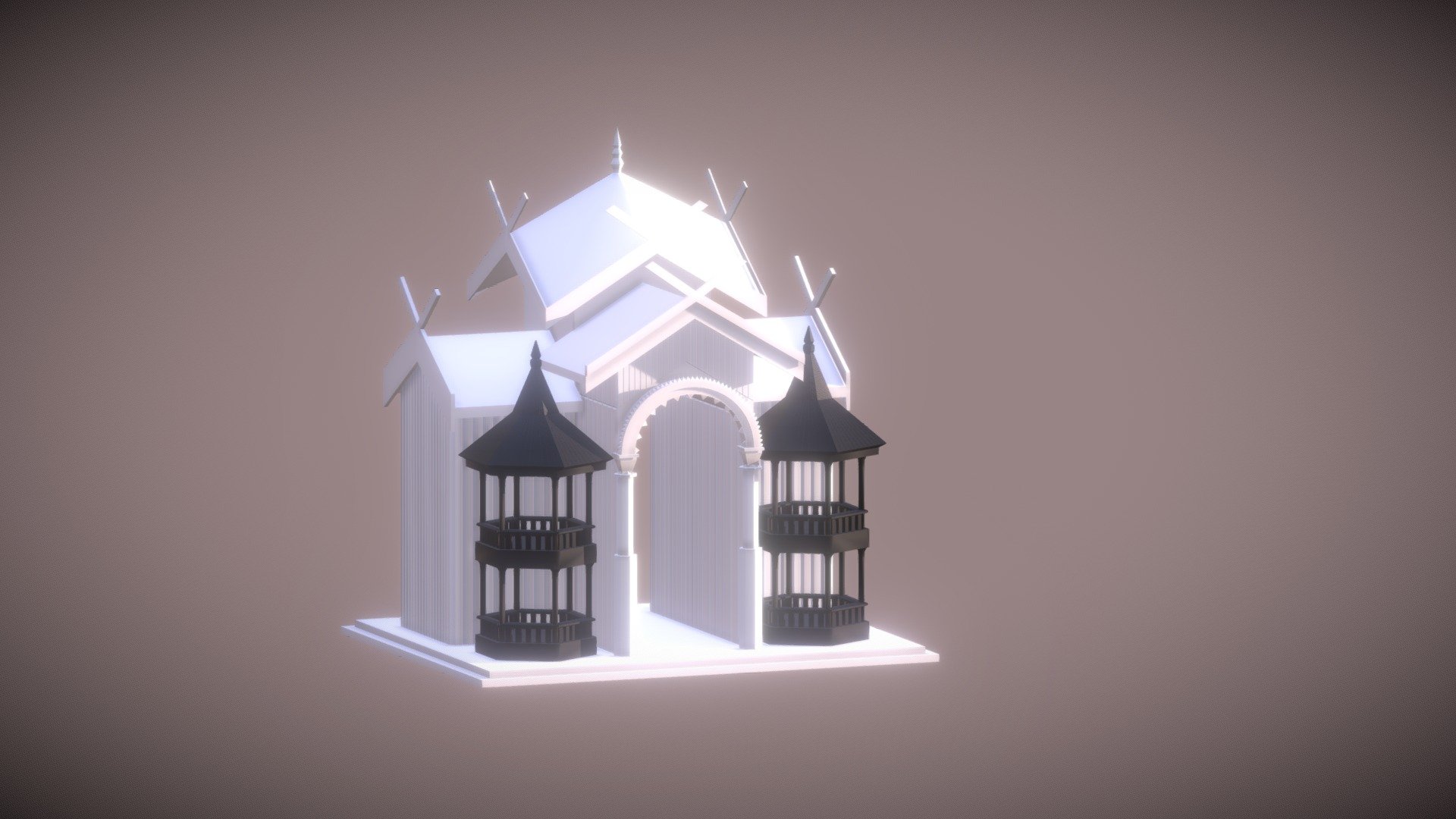 Stylized Model of Kangla Gate, Manipur, India - 3D model by ytrishul ...