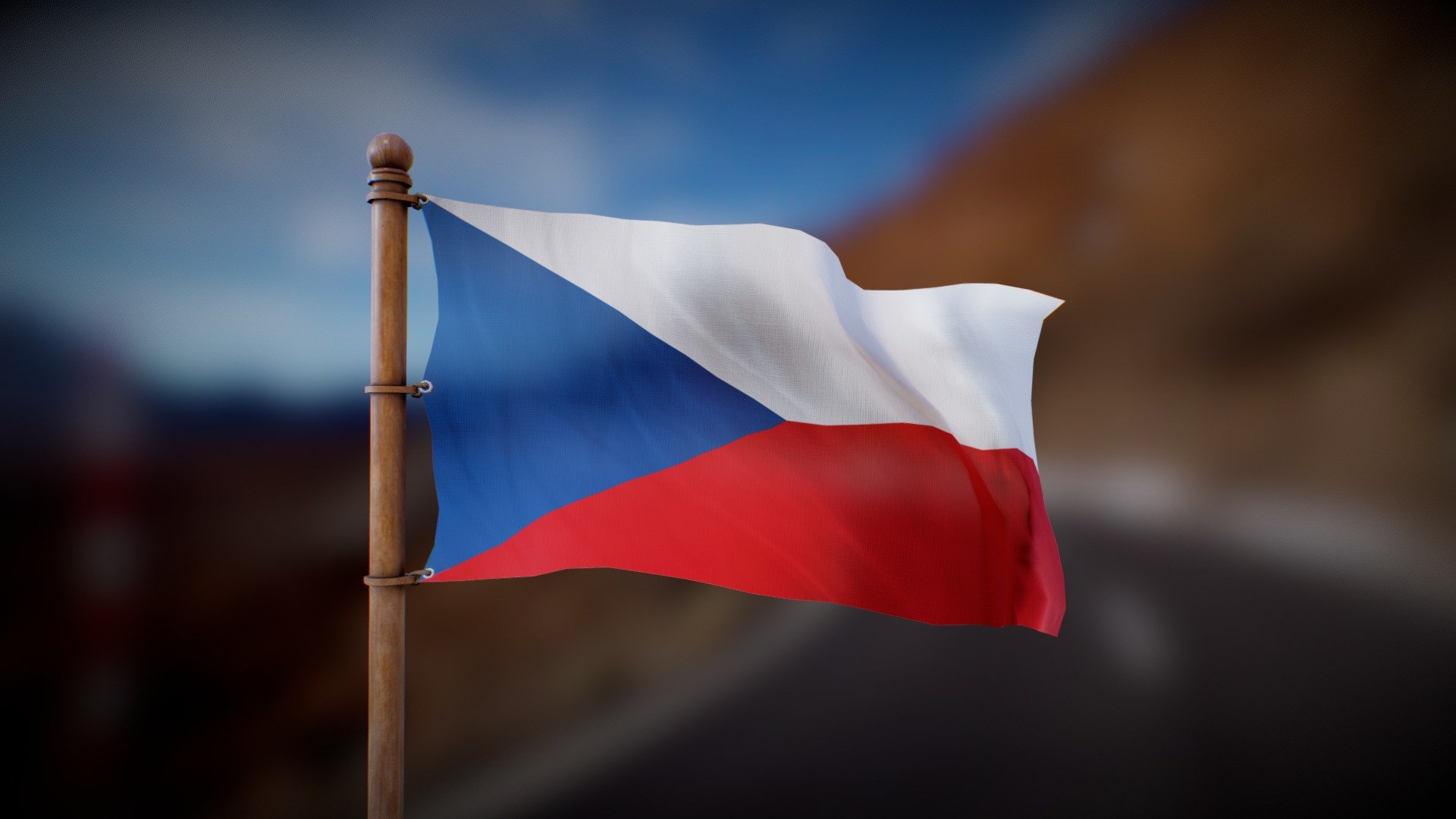 Flag of Czech Republic - Wind Animated Loop - Buy Royalty Free 3D model ...