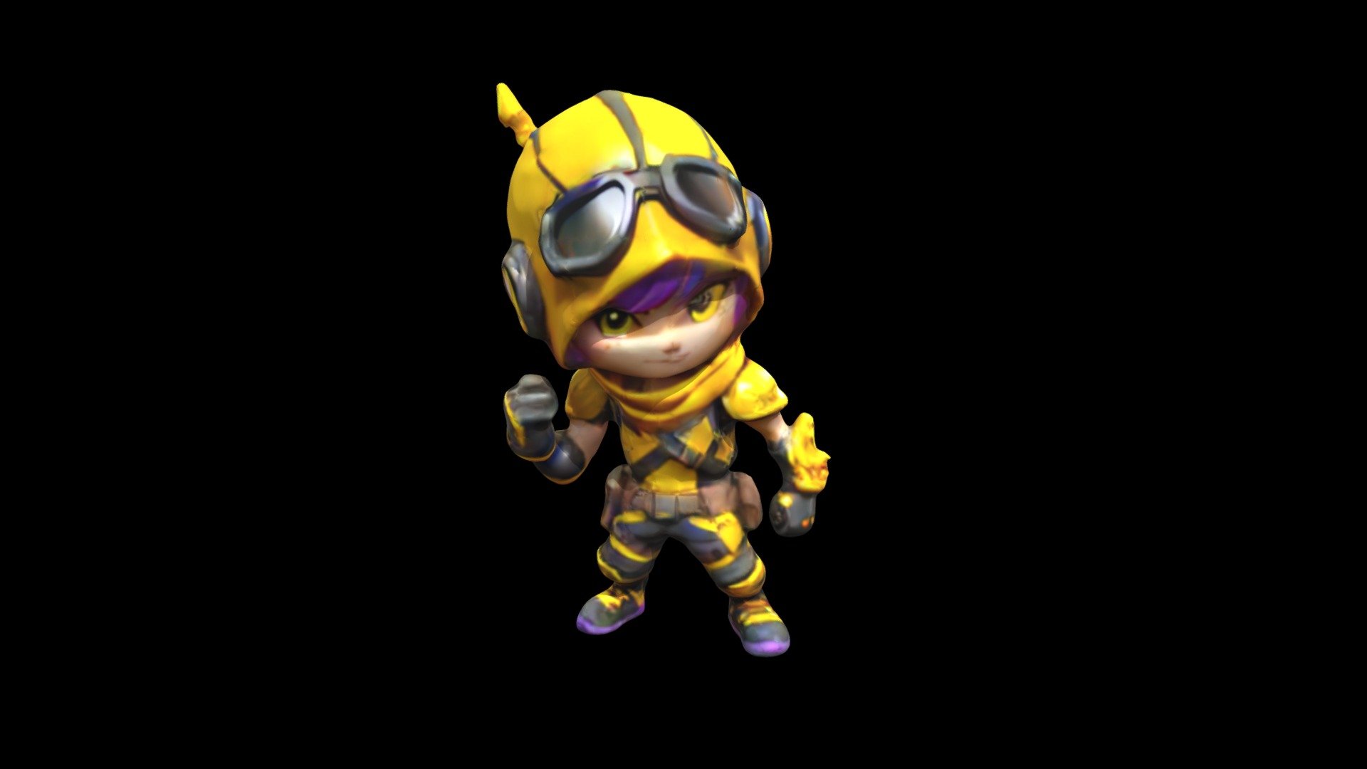 The character in yellow is a fictional fighting - Download Free 3D ...