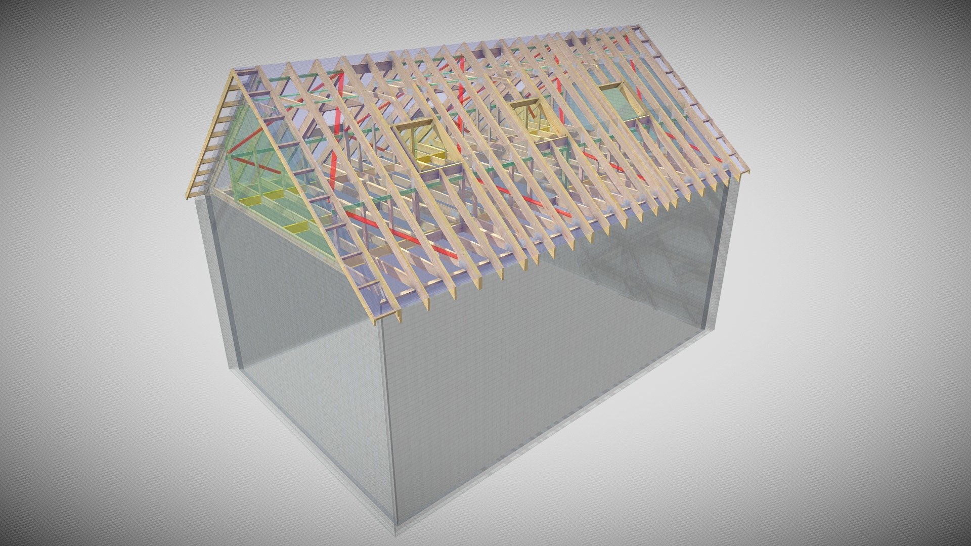 TS1944 - Gwills Cottage Attic Trusses - 3D model by robertbaxter96 ...