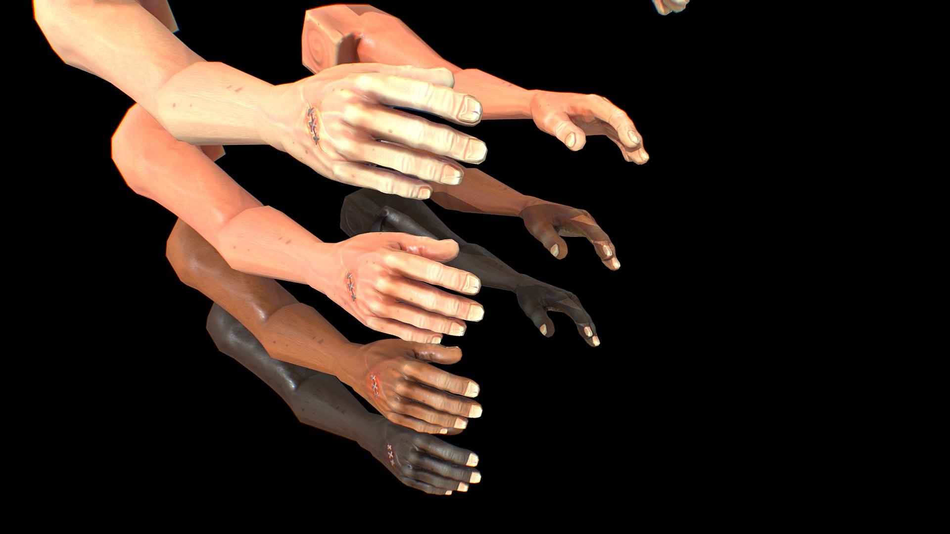 FIRST PERSON HANDS MALE [ 4 SKIN TONES ] - Buy Royalty Free 3D model by ...