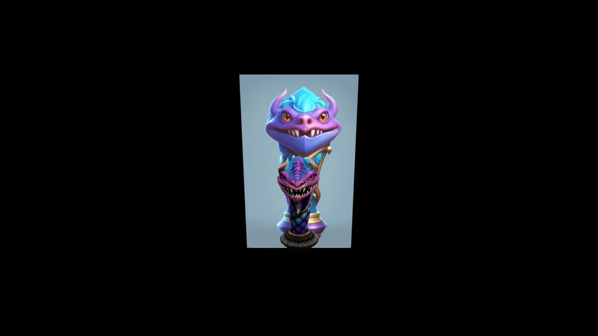 Blue and Purple Monster Statue A blue and pur - Download Free 3D model ...