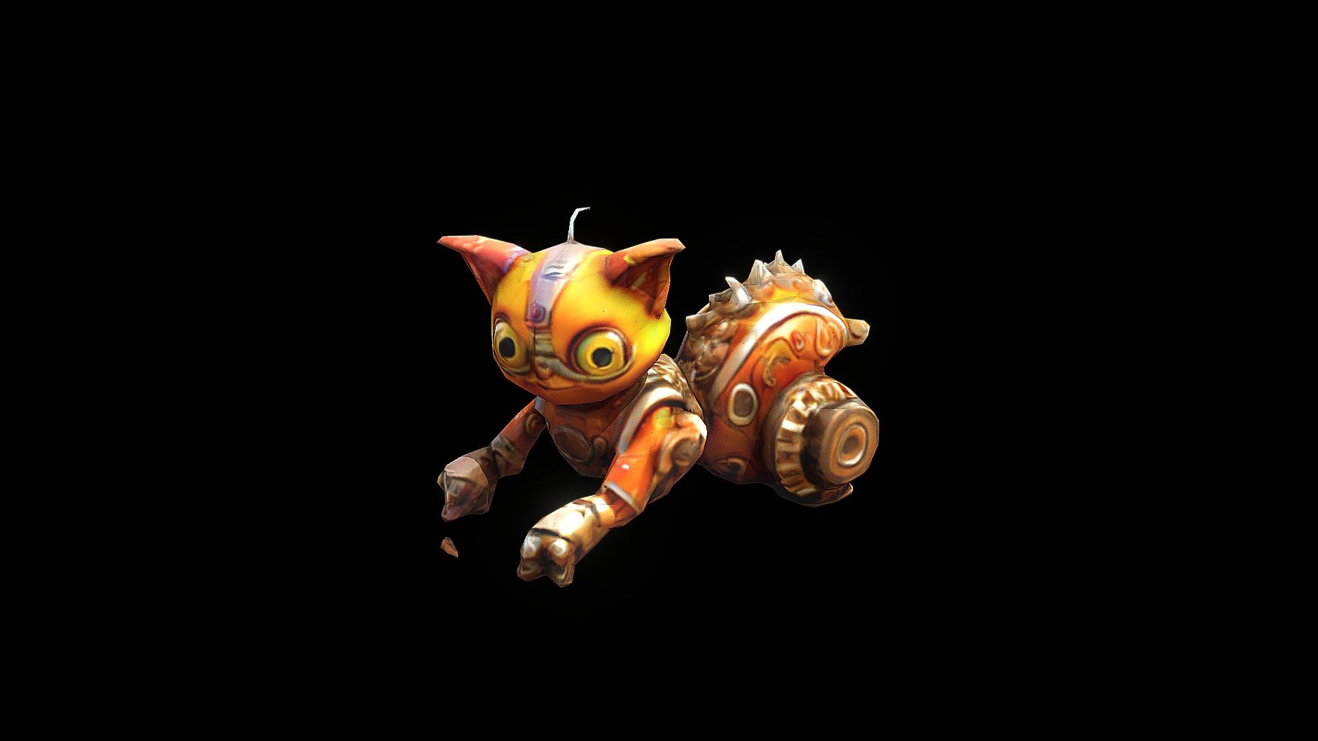 a robotic cat with a red button on its head - Download Free 3D model by ...