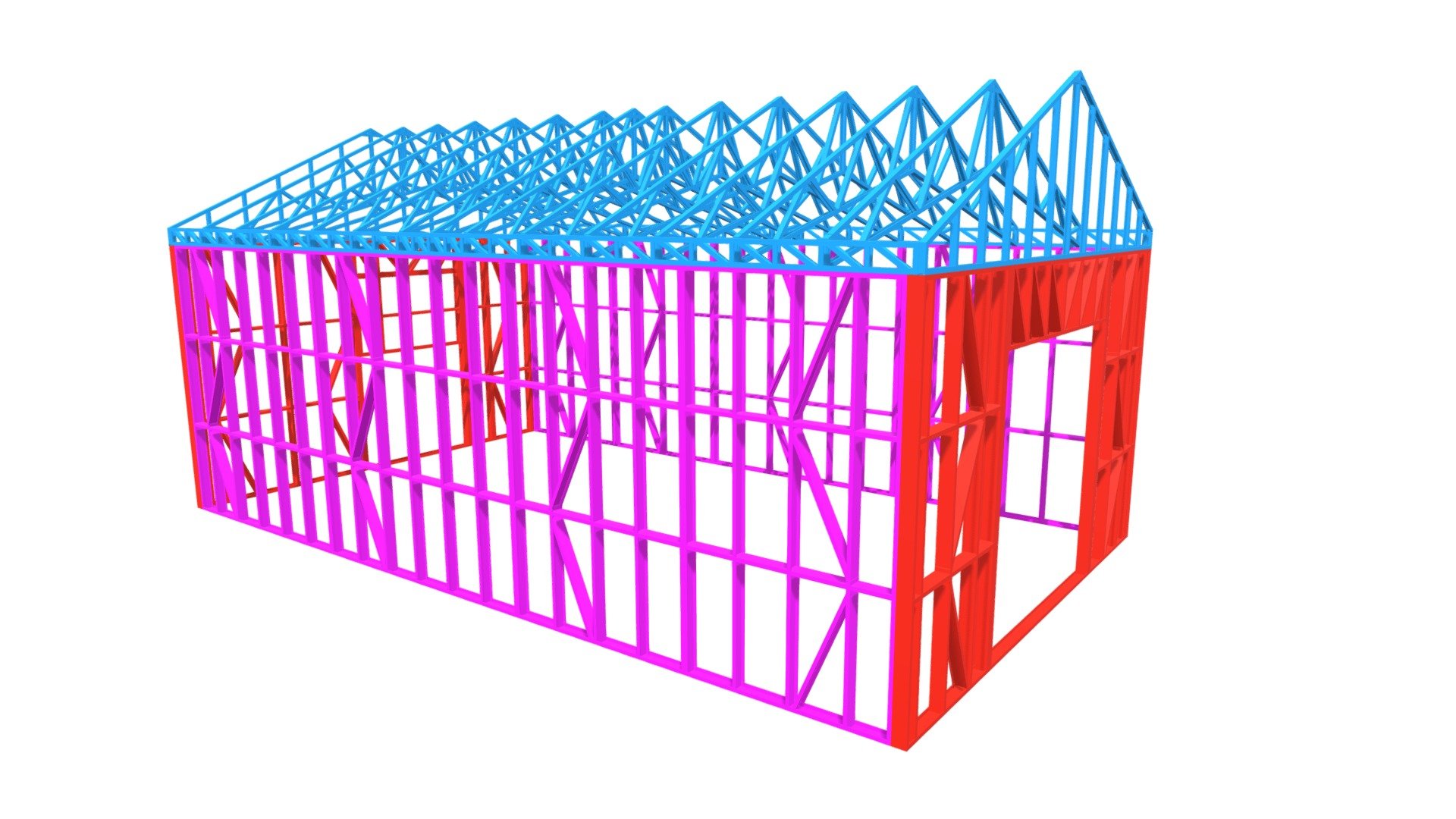 Leo - 12X7M- Gable - Download Free 3D model by SmartFraming Ltd ...