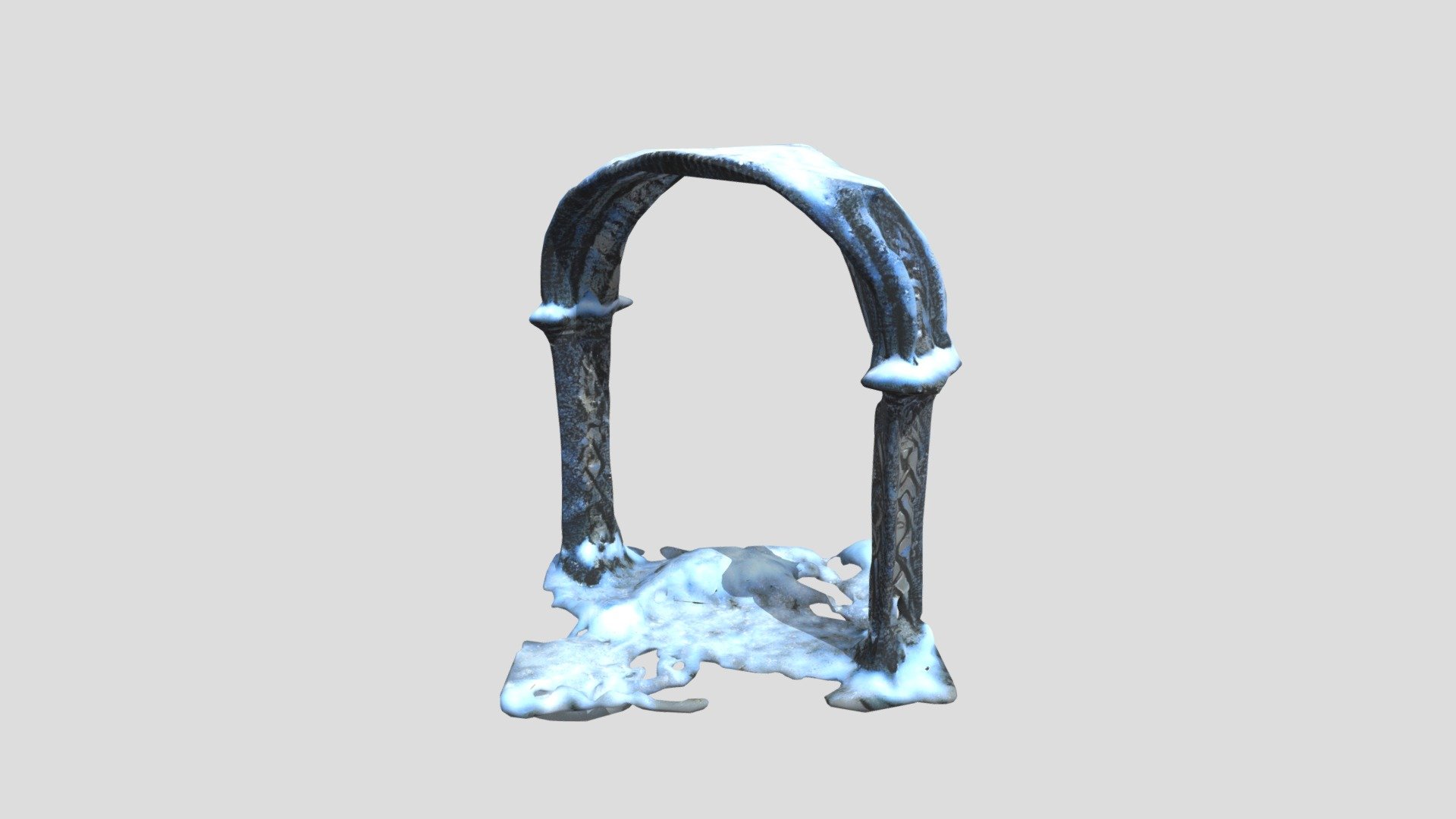 An Ornate Iron Arch With Snow L - Download Free 3D model by ...