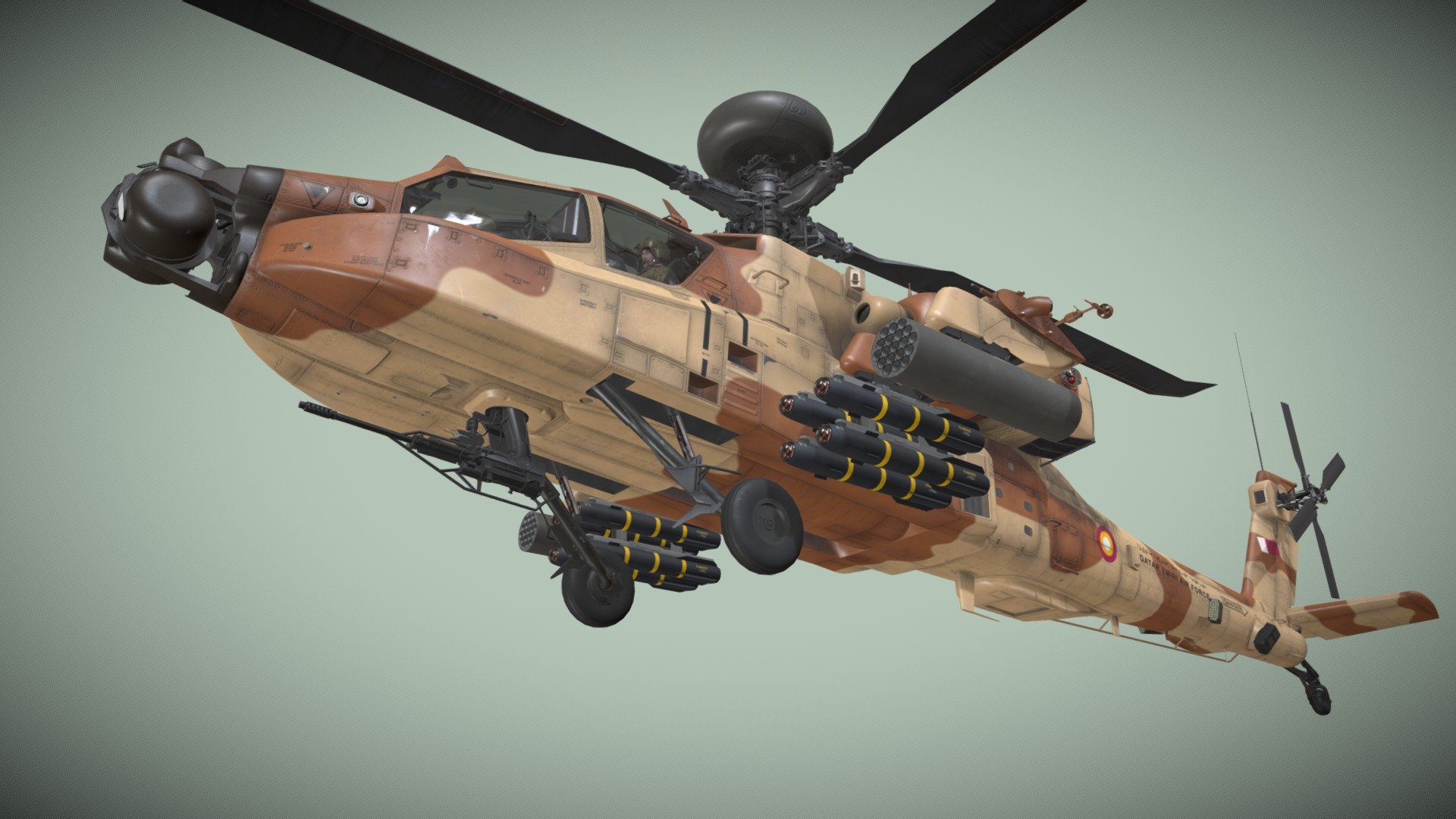 Apache AH-64E Qatar Emiri Air Force Basic - Buy Royalty Free 3D model ...