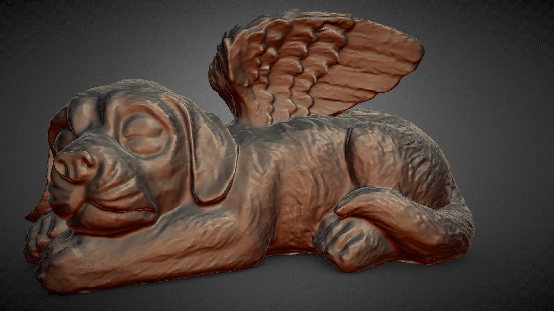 Angel Wings Puppy Sleeping - Buy Royalty Free 3D model by Stephane ...