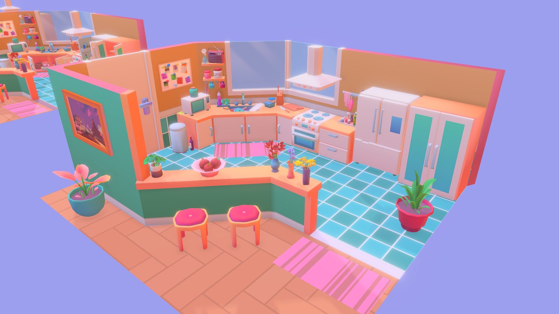 Cute Kitchen :) - Buy Royalty Free 3D model by Nathalia.Sierra [c908dfa ...