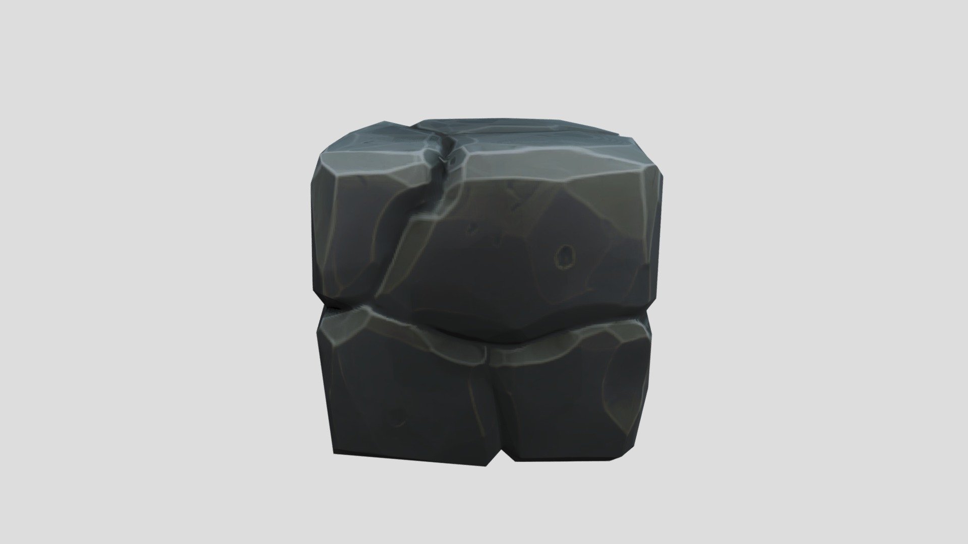 Stylized low-poly mossy stone block - Download Free 3D model by ...