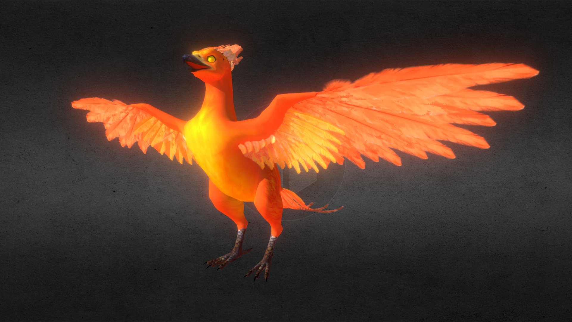 Mid Poly Pheonix with Feathered Wings - 3D model by Fabian Tasama ...