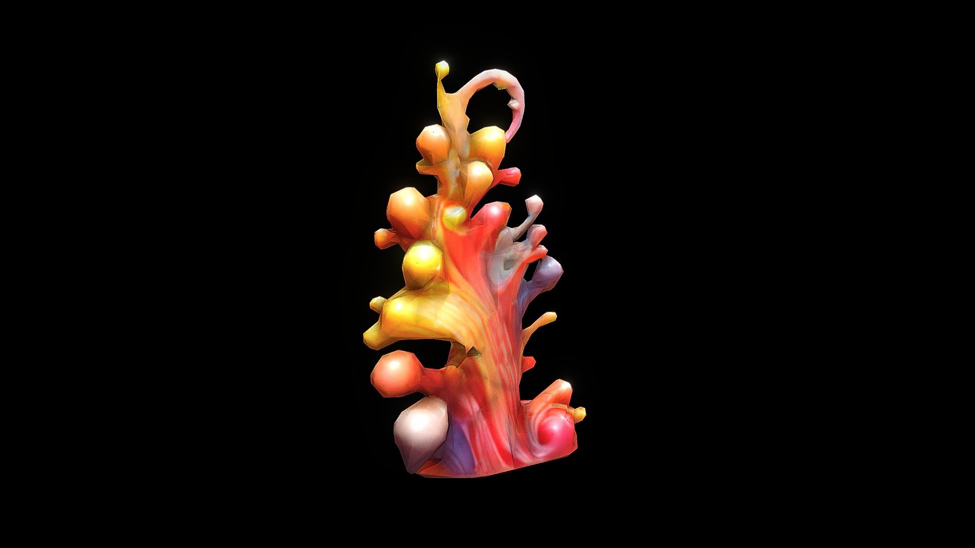 a painting of a colorful swirl on a yellow ba - Download Free 3D model ...