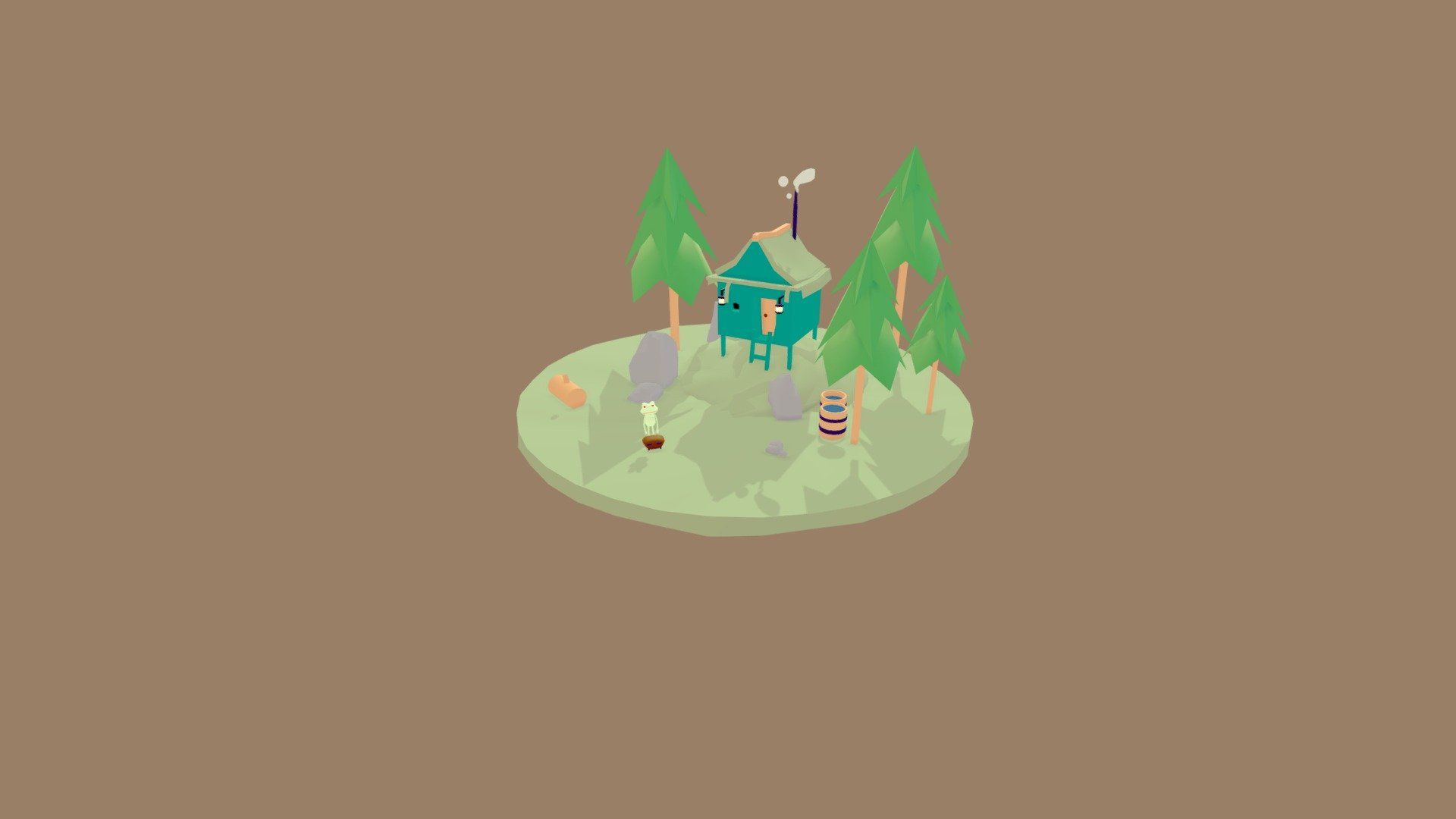 Frog and his house - 3D model by PauEchegaray [c915cf4] - Sketchfab
