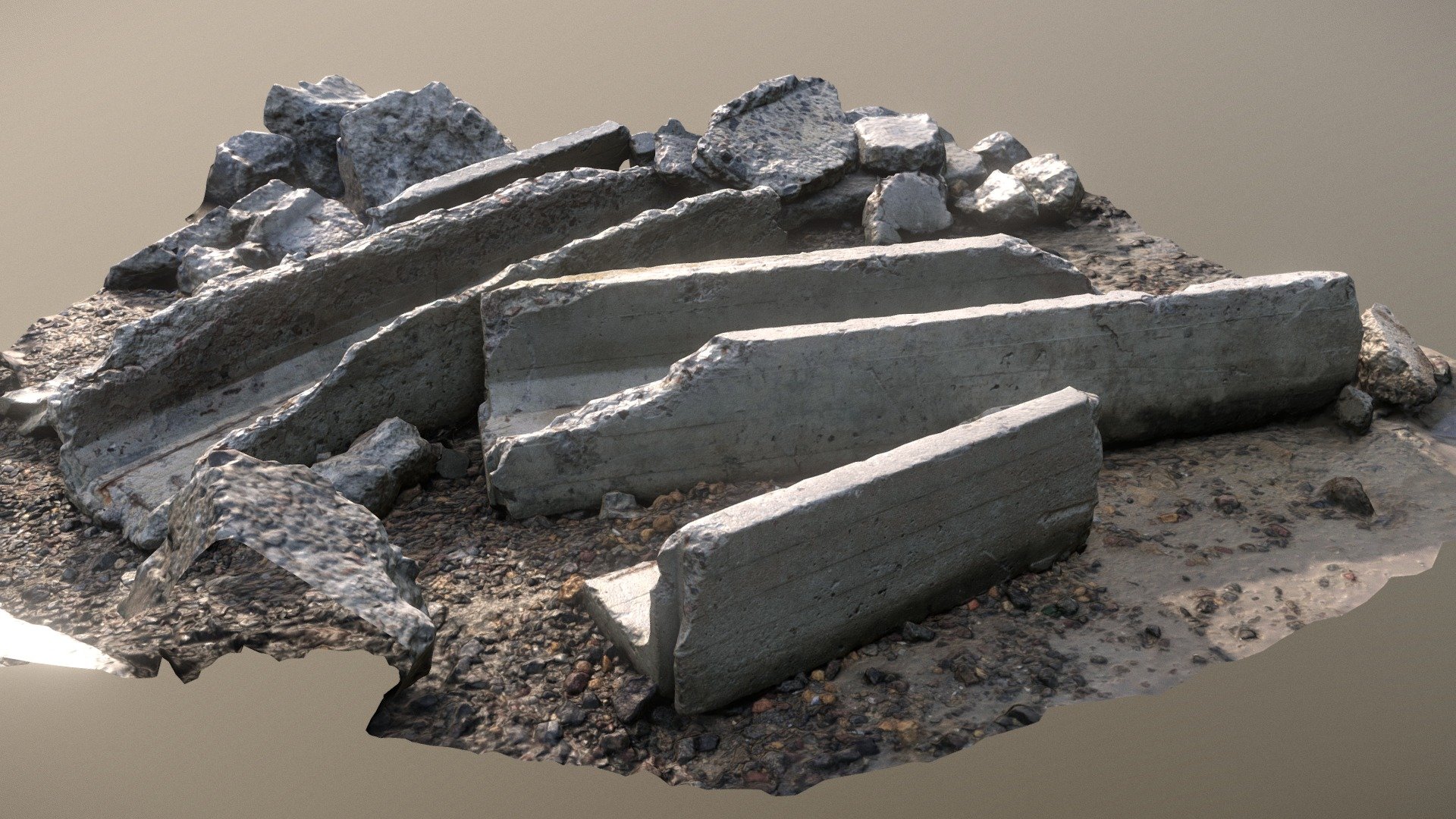 Decayed concrete structures - 3D model by Universe UA (@UniverseUA ...