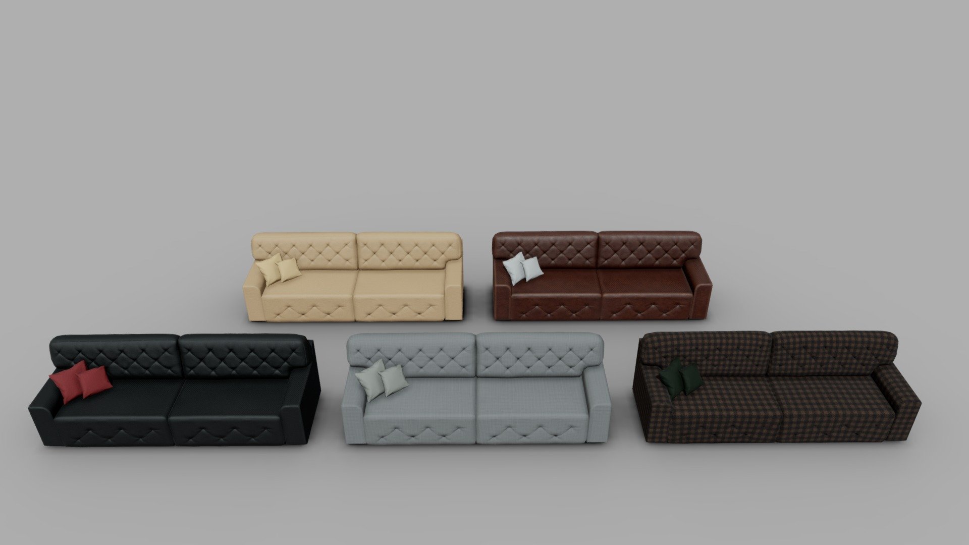 Realistic sofa with multiple colors game ready - Buy Royalty Free 3D ...