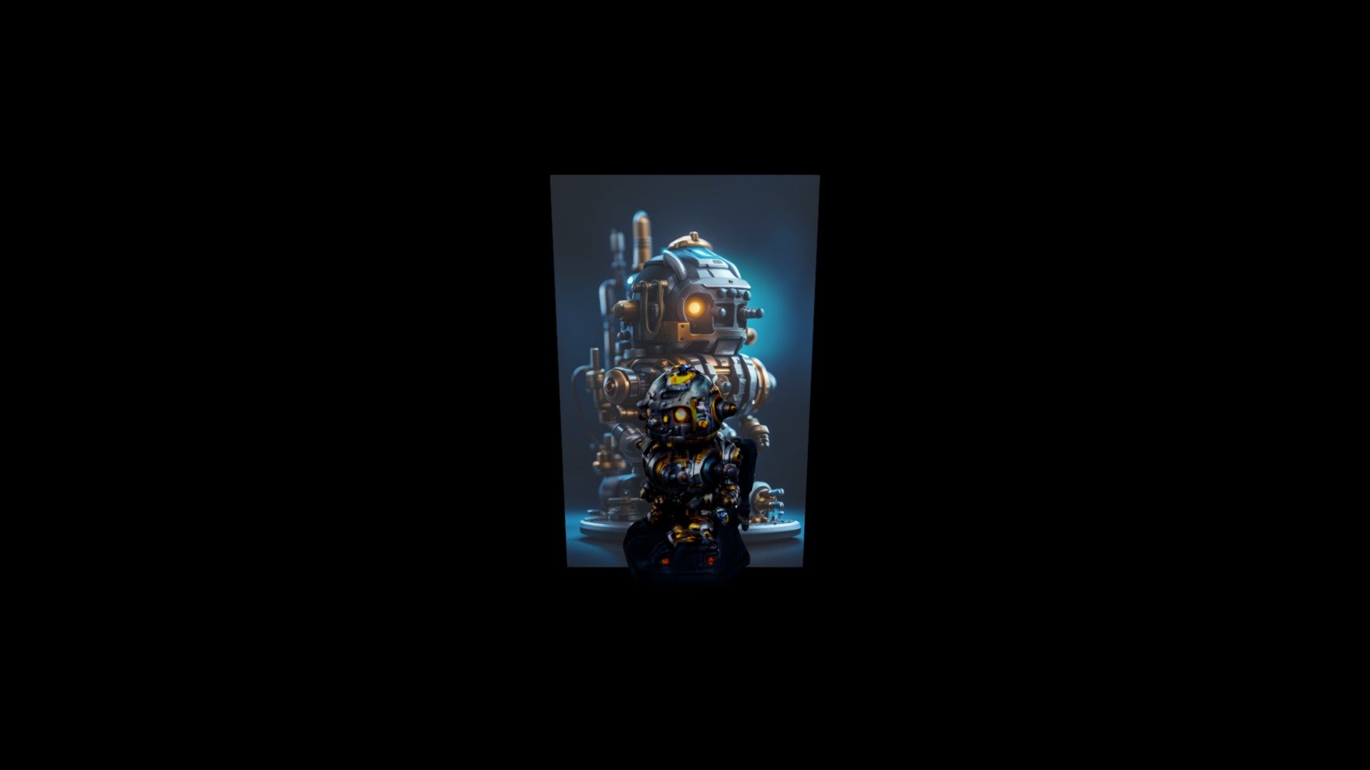 "Steampunk Robot on a Pedestal" A small steam - Download Free 3D model ...