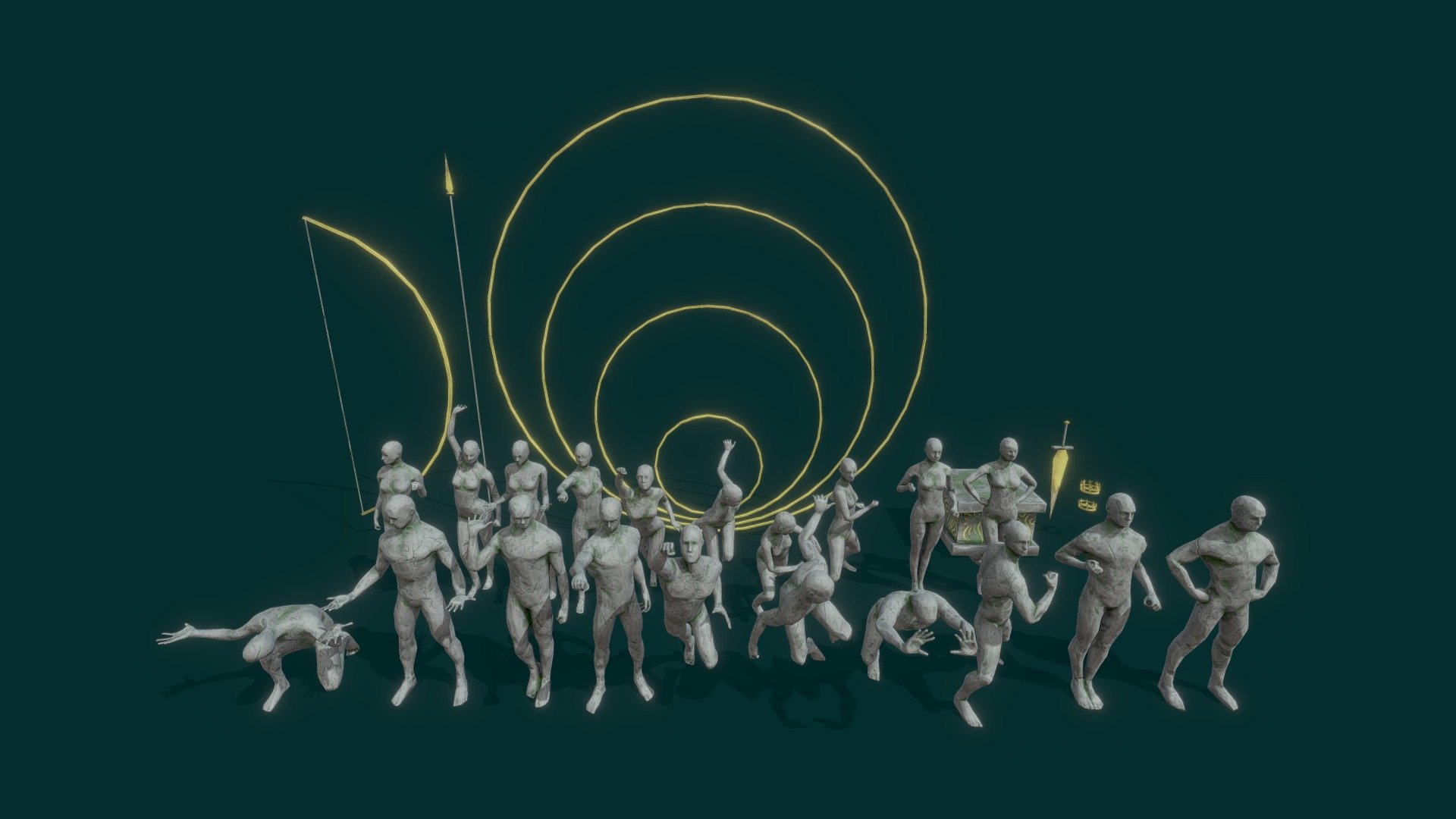 Colosal Human Statue City Ornament Game Ready - Buy Royalty Free 3D ...