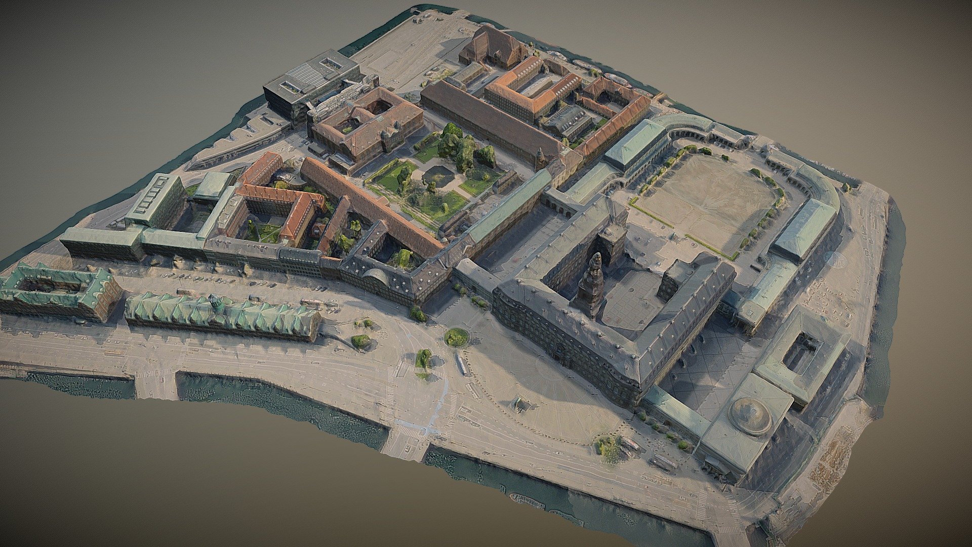 Christiansborg Arial Scan - 3D model by m.p.dalsgaard [c92aec9] - Sketchfab
