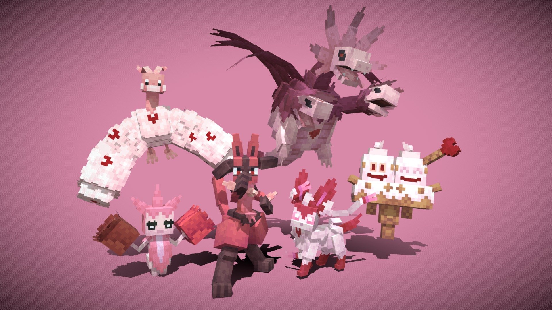 Valentines Day Themed Pokemon (Cobblemon) - 3D model by Rain ...