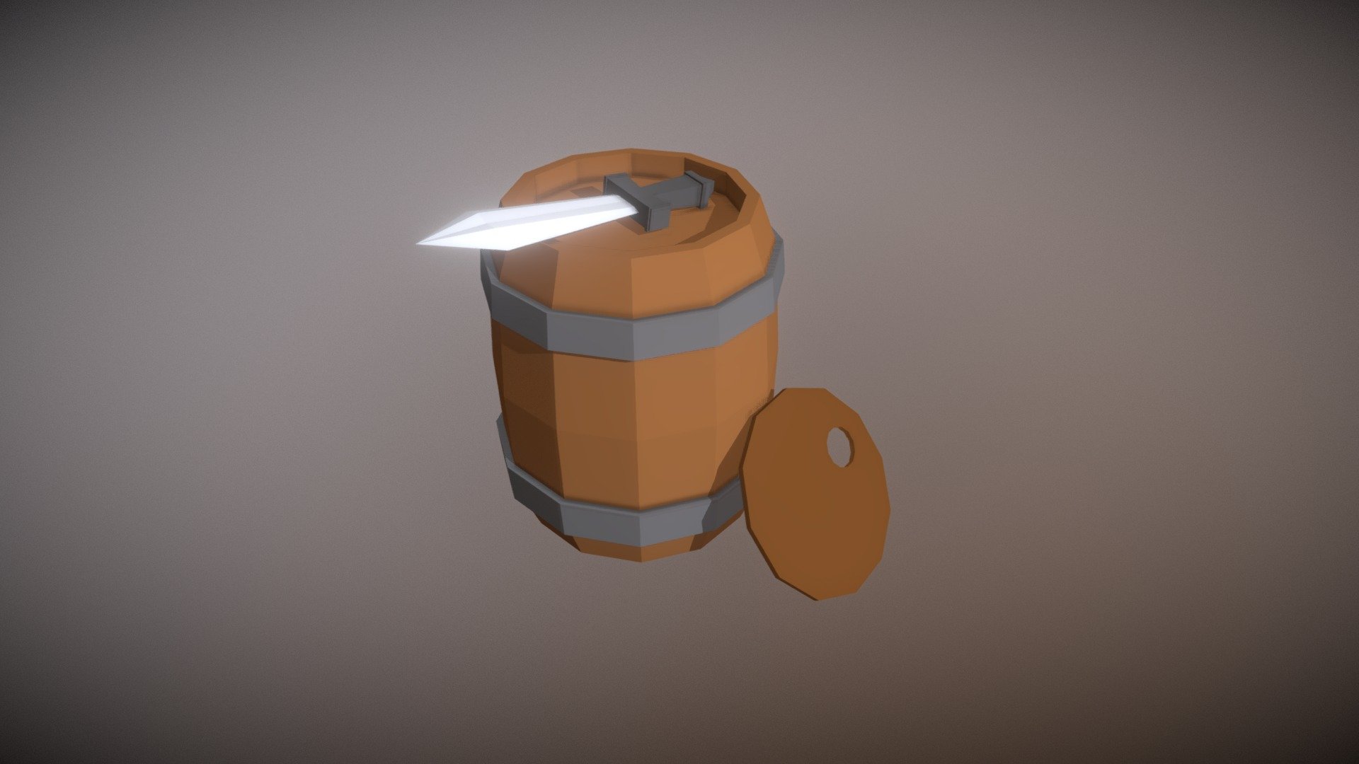 Sword and barrel - Download Free 3D model by mockillo [c937400] - Sketchfab
