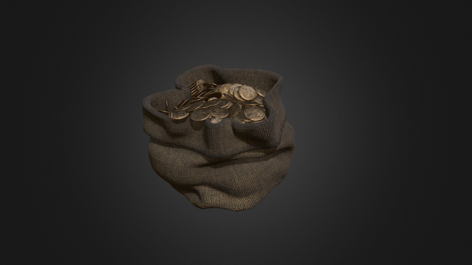 Large Burlap Sack with Gold Doubloons - 3D model by pixelTumbler3D ...