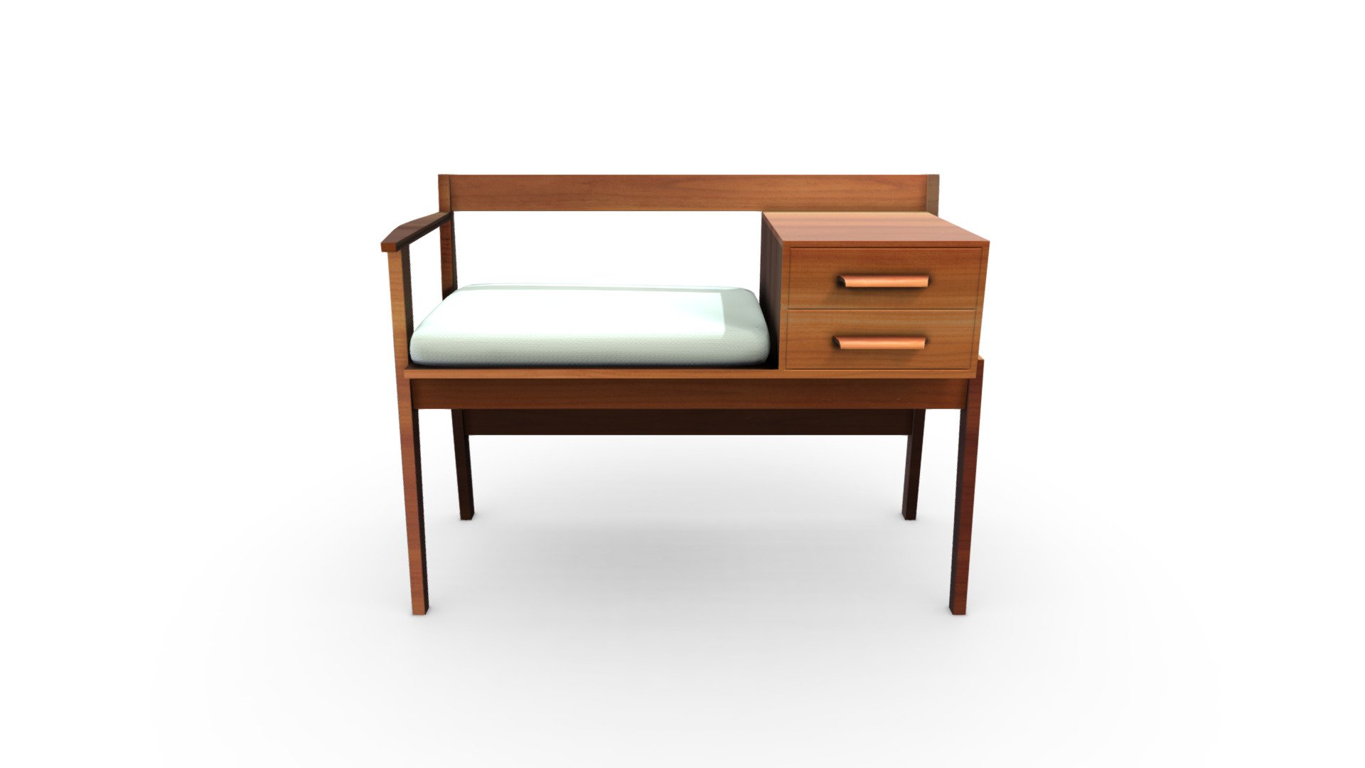 Vintage Sofa With Telephone Table - Buy Royalty Free 3D model by 3dia ...