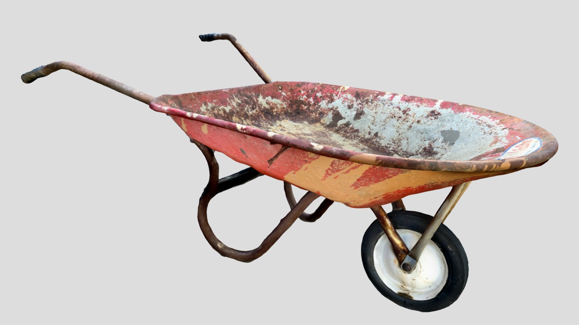 Rusty Old Red Wheelbarrow - 3D model by Cam Cottrill (@camcottrill ...